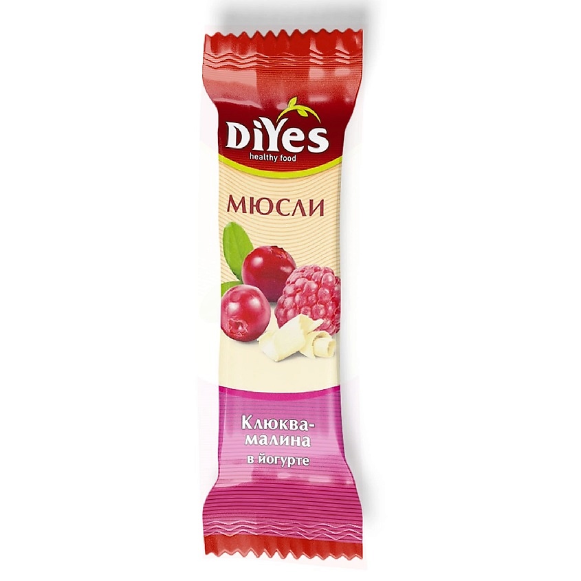 DIYES Батончик мюсли Клюква-малина в йогурте купить по цене 49₽ в ЛЭТУАЛЬ