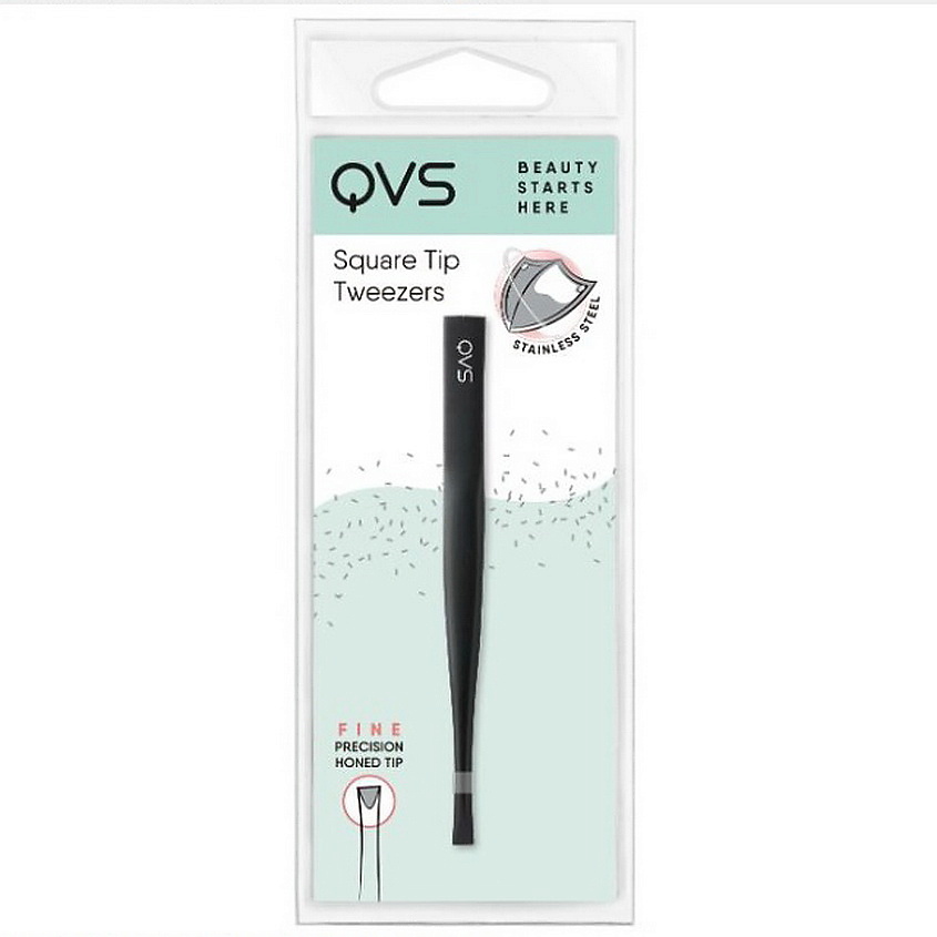 Пинцеты QVS Пинцет с прямыми кончиками черный – купить в интернет ...