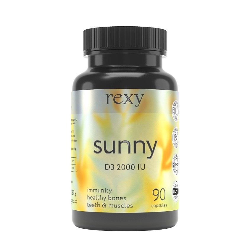 Витамины, антиоксиданты, минералы REXY Витамин D3 "Sunny" 2000 ME ...