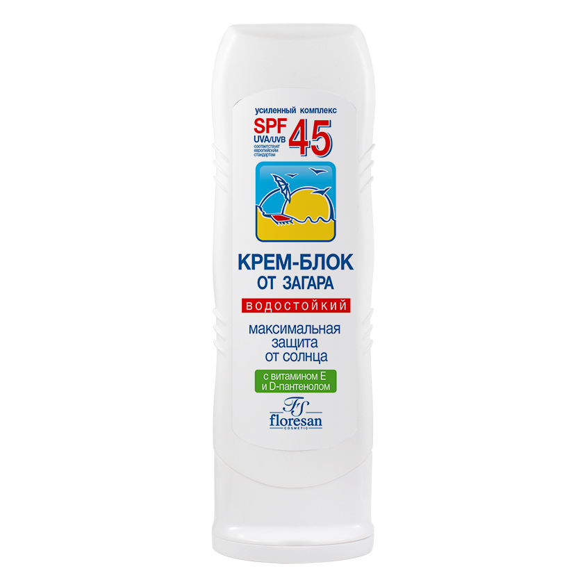 Солнцезащитные средства FLORESAN Крем-блок от загара SPF 45.Водостойкий ...