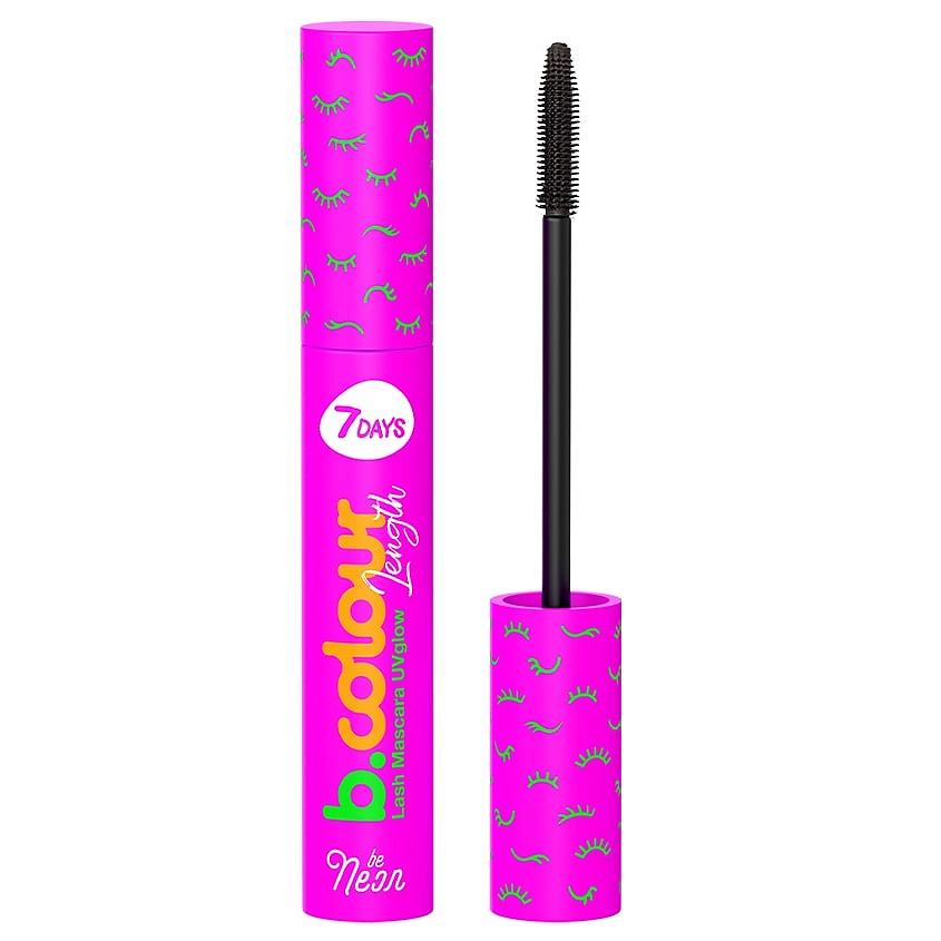 7DAYS Водостойкая светящаяся черная тушь для ресниц и бровей UVglow ...