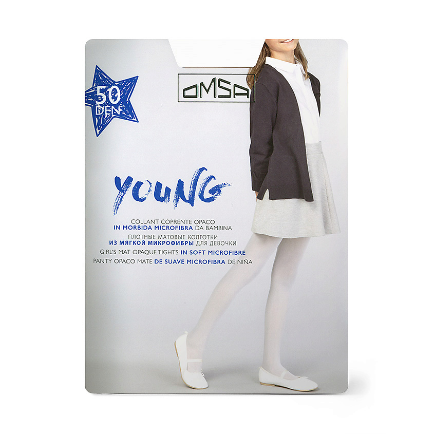 OMSA Kids Young Колготки детские 50 ден Bianco купить по низким ценам в ЛЭТУАЛЬ