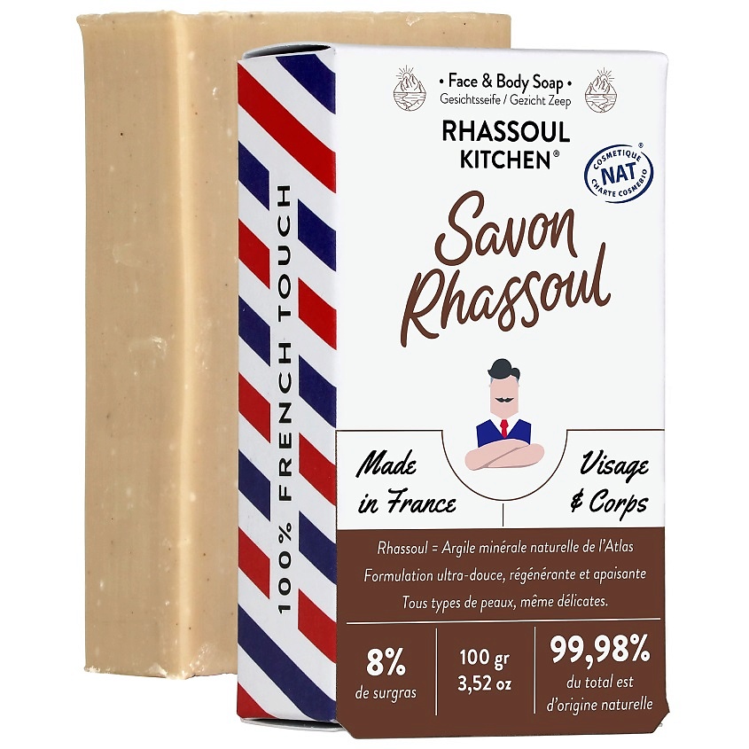 MONSIEUR BARBIER Мыло твердое для лица и тела с глиной Рассул RHASSOUL ...