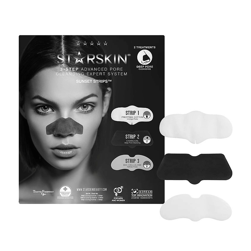 STARSKIN Маска для носа для избавления от черных точек трехэтапная ...