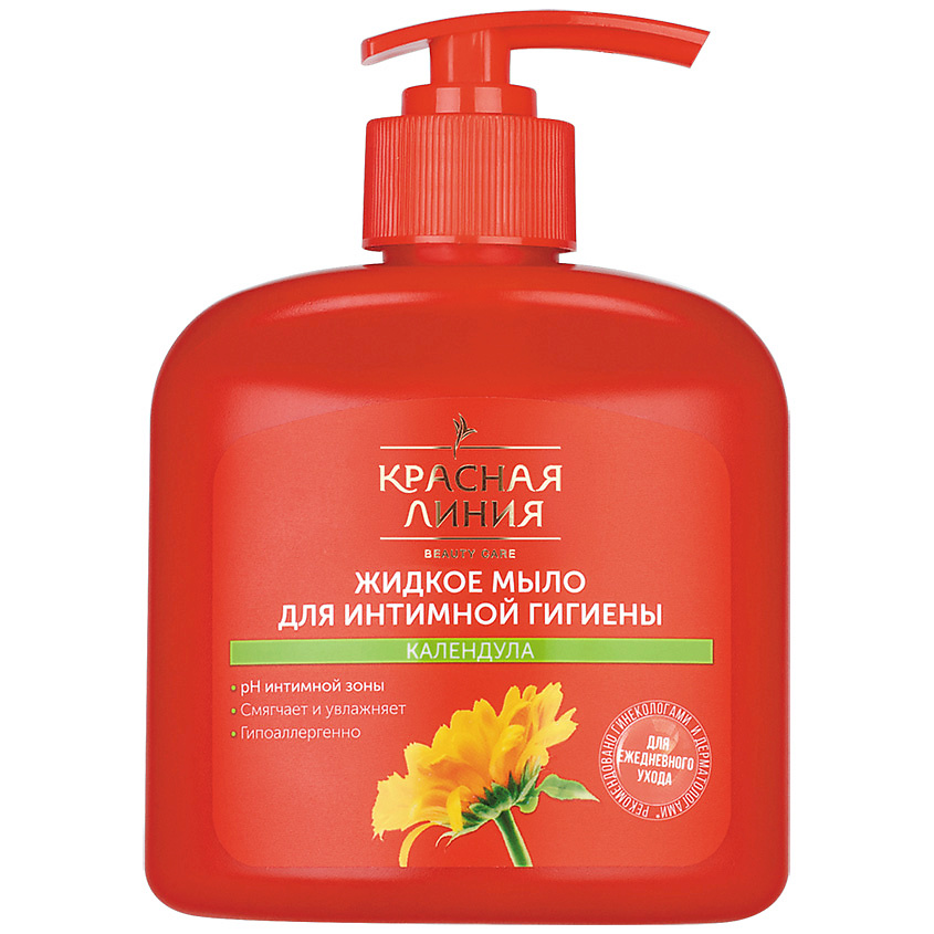 КРАСНАЯ ЛИНИЯ Мыло жид-интим "КАЛЕНДУЛА" купить по цене 161₽ в ЛЭТУАЛЬ