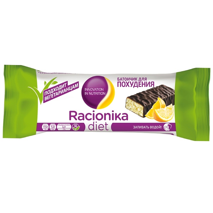 RACIONIKA Батончик Апельсин постный купить по низким ценам в ЛЭТУАЛЬ