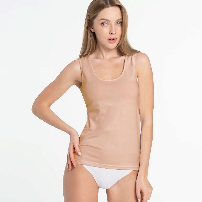 PIERRE CARDIN Майка женская T-SHIRT бежевый, 5/XL (48-50) купить по цене 850₽ в ЛЭТУАЛЬ