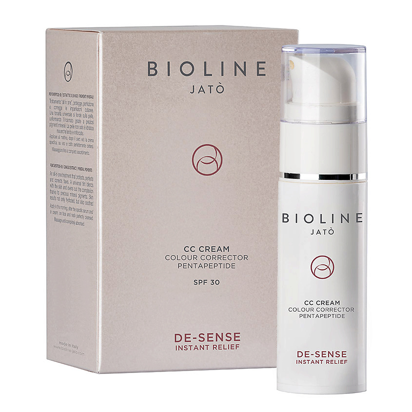 BIOLINE Корректирующий цвет СС-крем с пептидами SPF 30 De Sense Instant ...