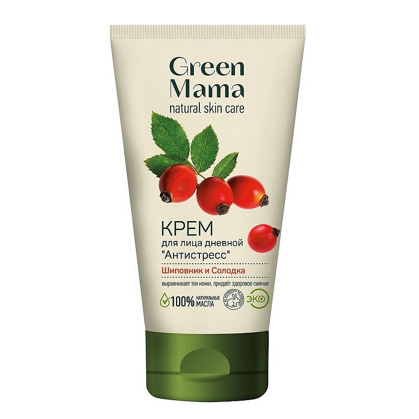 Кремы для лица GREEN MAMA Дневной крем для лица "Антистресс" "Шиповник ...