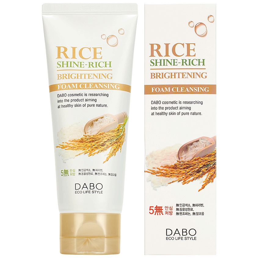 DABO Пенка для умывания очищающая с экстрактом риса Rice Shine-Rich ...