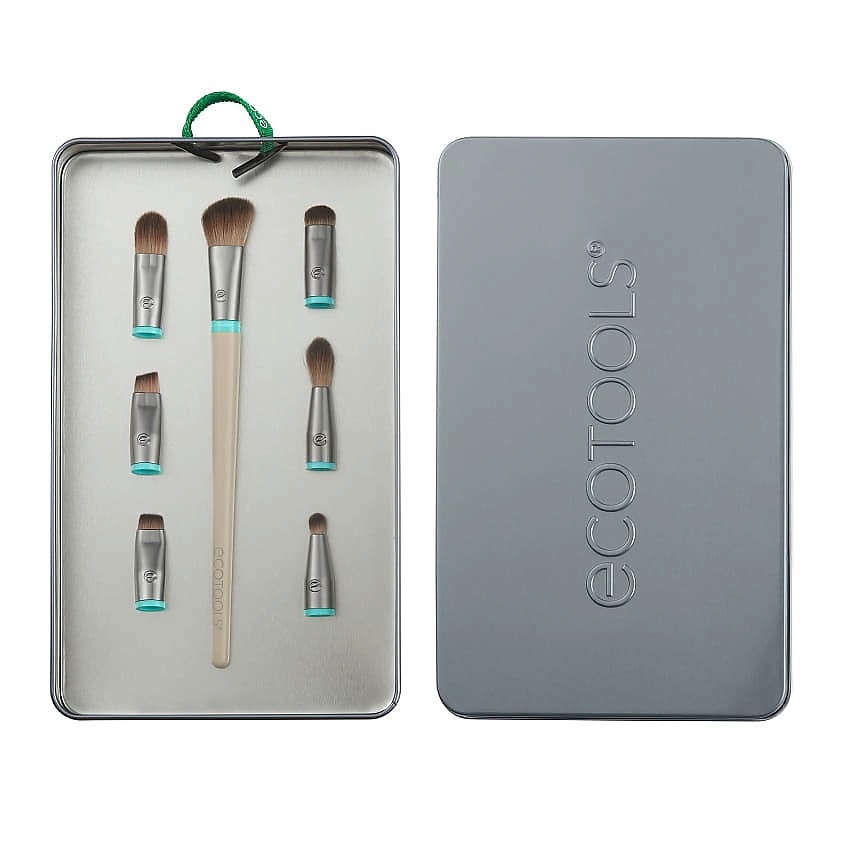 ECOTOOLS Набор кистей для макияжа глаз (7 сменных насадок и 1 ручка ...