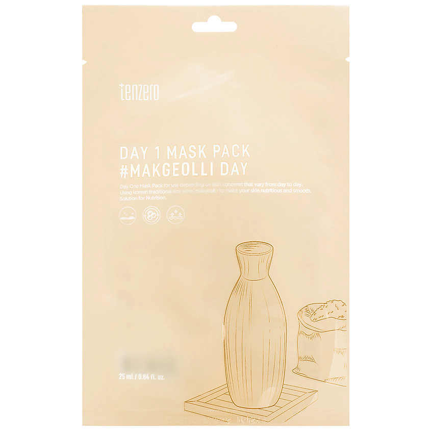 Маска для лица тканевая с экстрактом риса Day 1 Mask Pack # Makgeolli ...