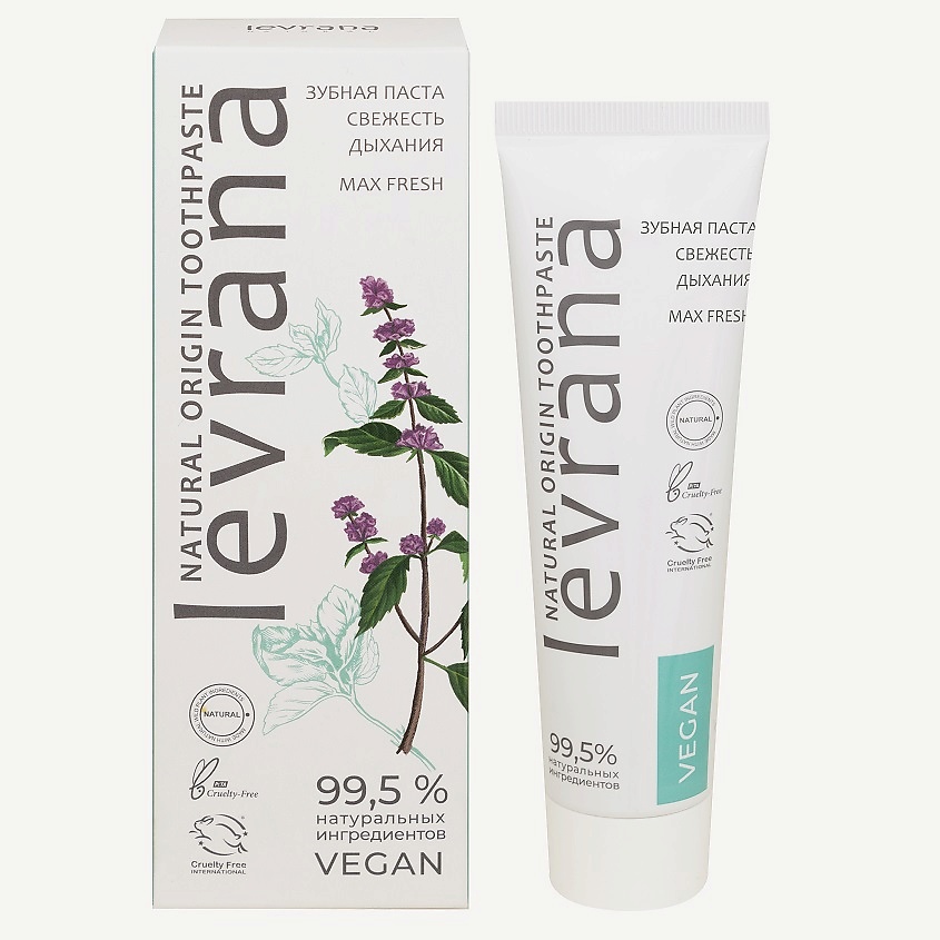Зубная паста свежесть дыхания Natural Origin Toothpaste LEVRANA Зубные ...