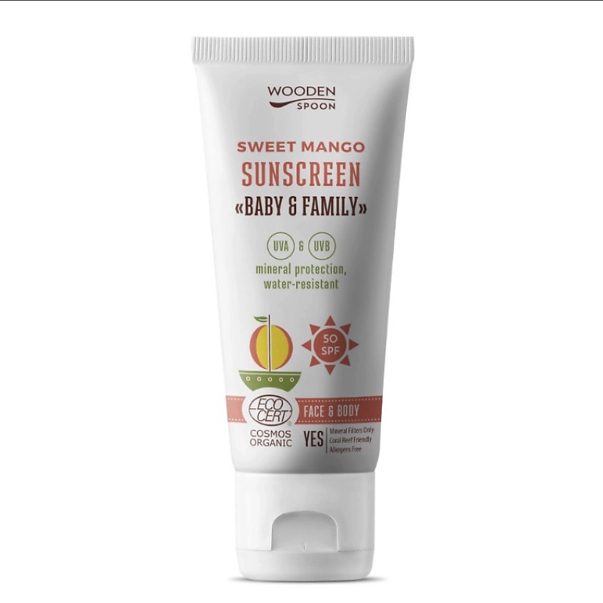 WOODEN SPOON Лосьон для тела солнцезащитный с манго Baby & Family Sweet ...