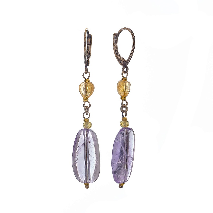 LANZEROTTI Серьги Ispirazione, цитрин, аметрин, шпинель, цвет ...