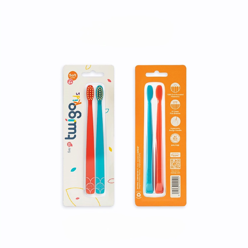 FLIPPER Набор из 2х зубных щеток для детей TWIGO KIDS купить по цене ...