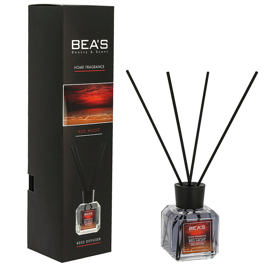 BEAS Диффузор для дома Reed Diffuser Red Night, 120 мл купить по цене 670₽ в ЛЭТУАЛЬ