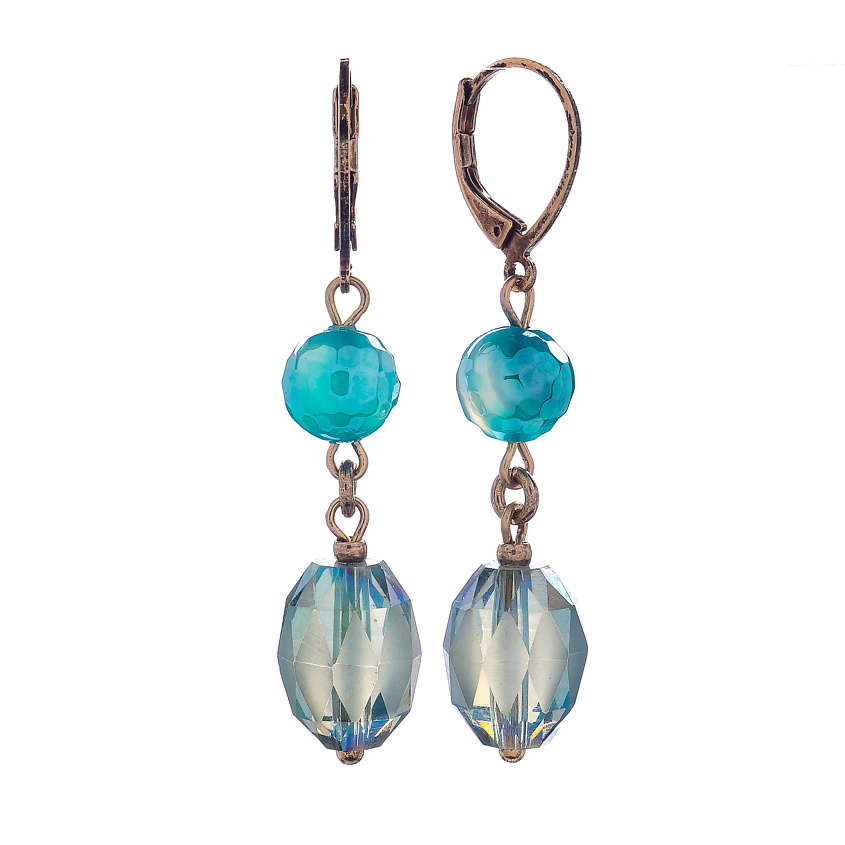 LANZEROTTI Серьги, Коллекция Atlantide, с агатом и кристаллом, Голубой ...