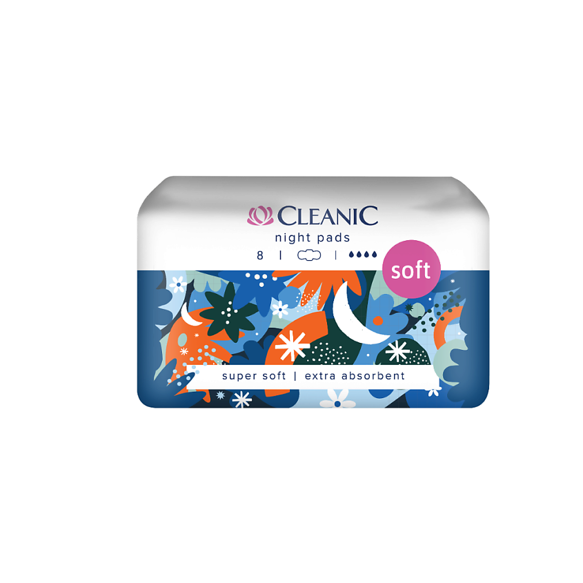 CLEANIC Soft Прокладки гигиенические ночь 4* купить по цене 249₽ в ЛЭТУАЛЬ