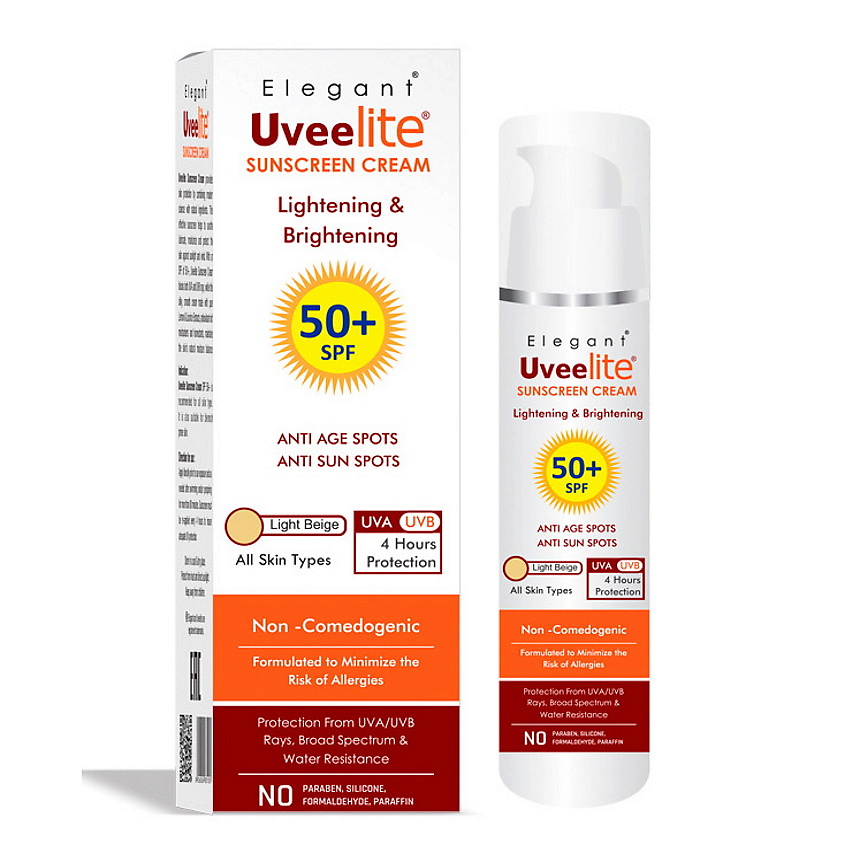 ELEGANT COSMED Солнцезащитный осветляющий крем SPF 50 Uveelite купить ...