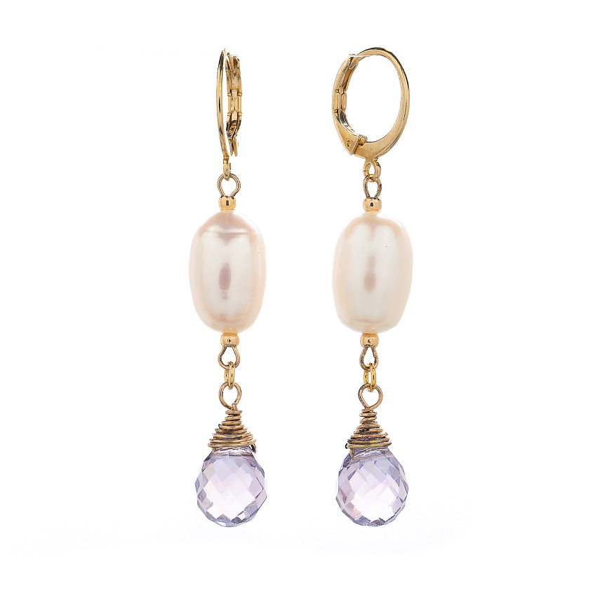 LANZEROTTI Серьги, Pesca, с жемчугом и кристаллом купить по цене 2460 ...