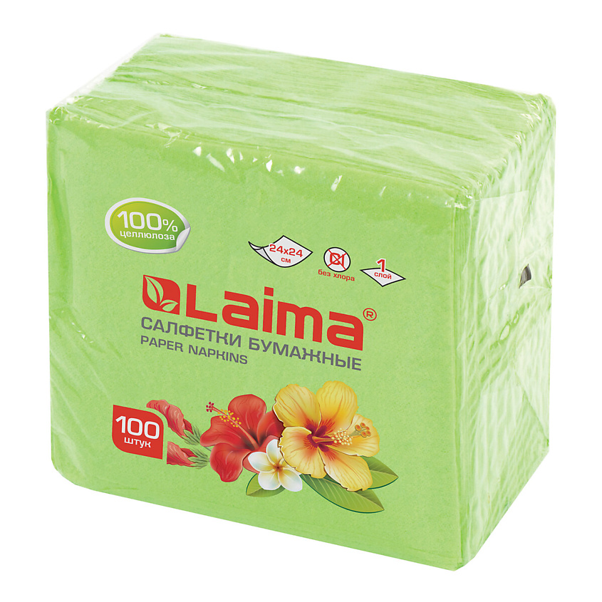 LAIMA Салфетки бумажные, 100 шт., 24х24 см. купить по цене 51₽ в ЛЭТУАЛЬ