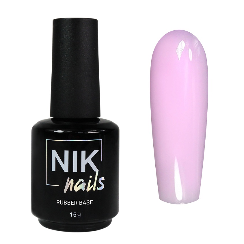 NIK NAILS Камуфлирующая база для ногтей Rubber Base Milk, цвет: Бежевый, 15 г купить по цене 580 ...