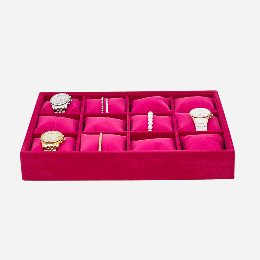 CLOX Органайзер для украшений, 12 ячеек, 12 подушечек, фуксия, JB500-FU ...