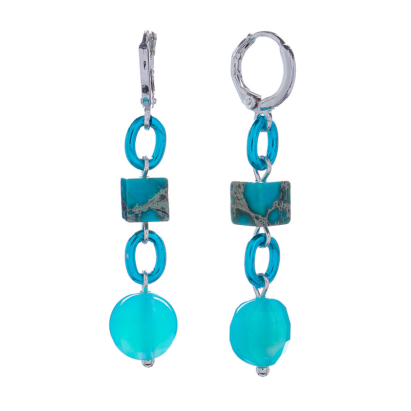 LANZEROTTI Серьги, Коллекция Atlantide, с яшмой и агатом, Голубой ...