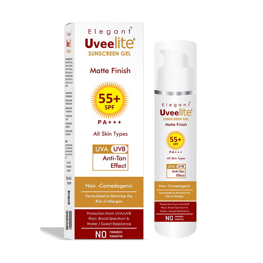 ELEGANT COSMED Солнцезащитный гель SPF 55 с матовым эффектом для всех ...