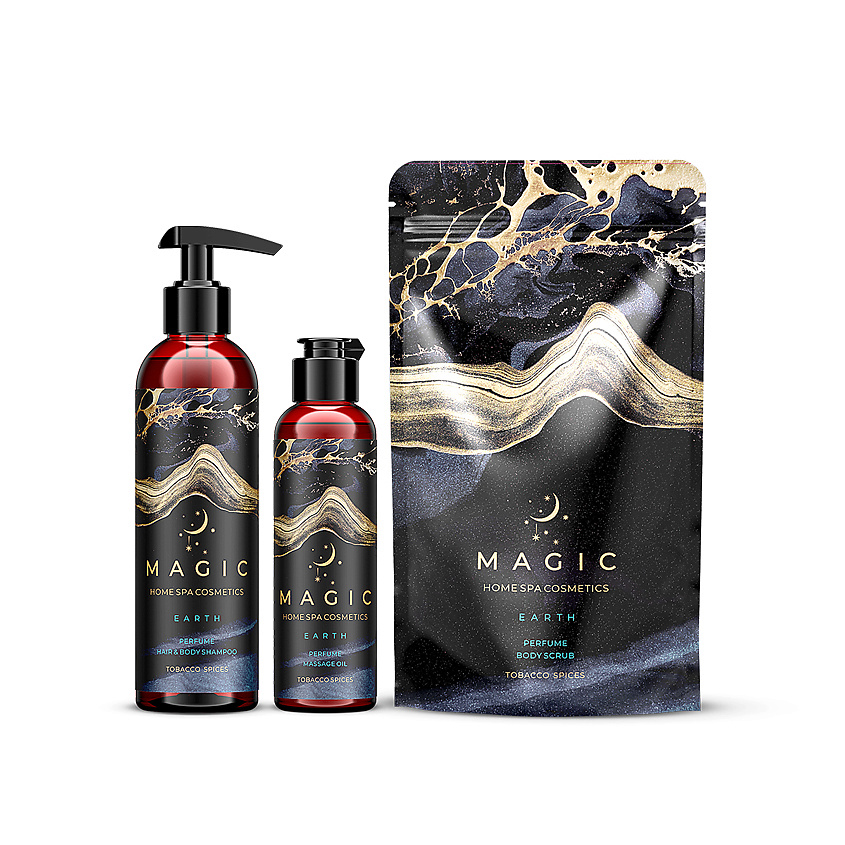 Pure Bases Spa Бокс подарочный Magic Earth Tobacco Spices шампунь скраб
