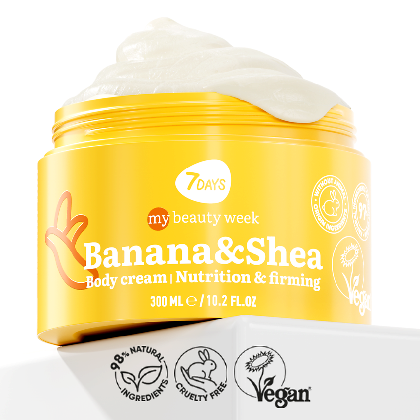 7DAYS Крем для тела увлажняющий BANANA&SHEA MY BEAUTY WEEK, 300 мл ...