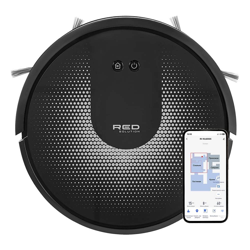 RED SOLUTION Умный робот-пылесос solution RV-R6050S Wi-Fi, Черный купить по цене 9999₽ в ЛЭТУАЛЬ