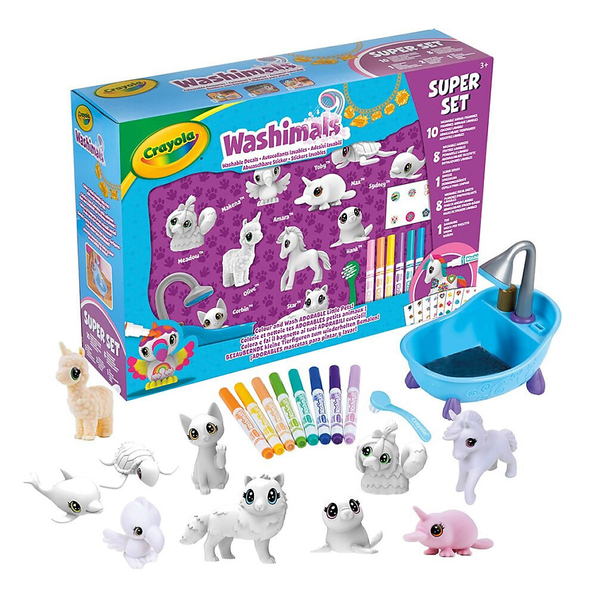 CRAYOLA Набор Washimals Super Set: фигурки для раскрашивания ...