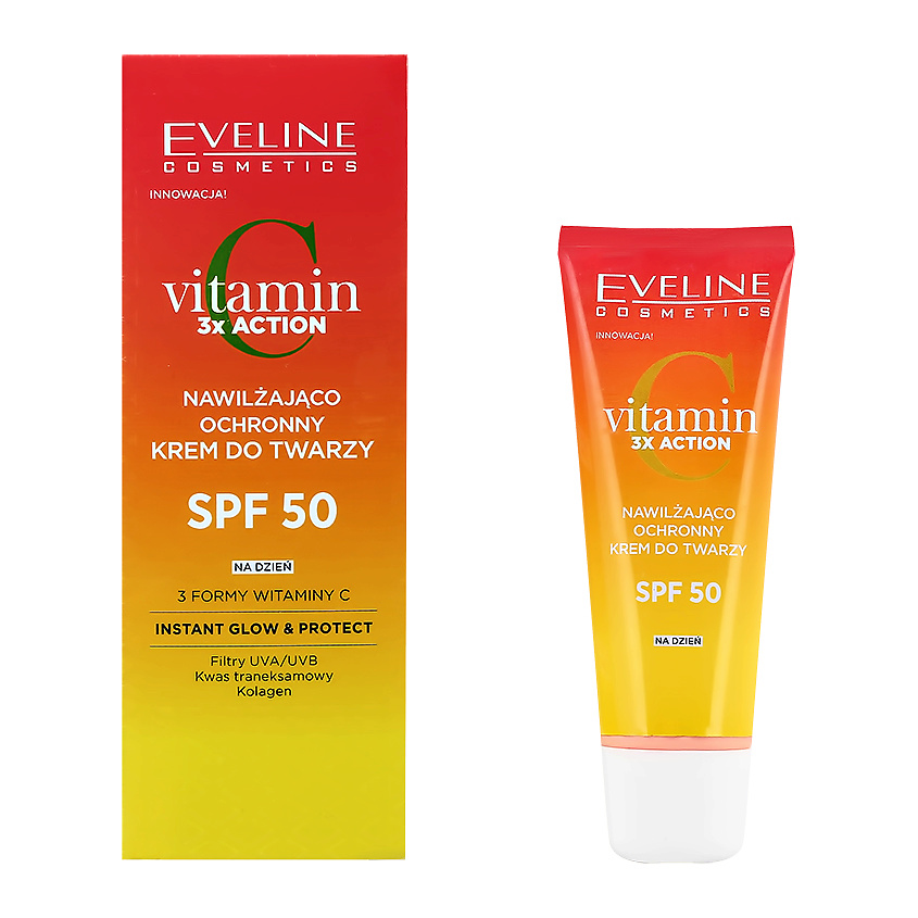 EVELINE Крем для лица VITAMIN C увлажняющий защитный SPF-50 купить по ...