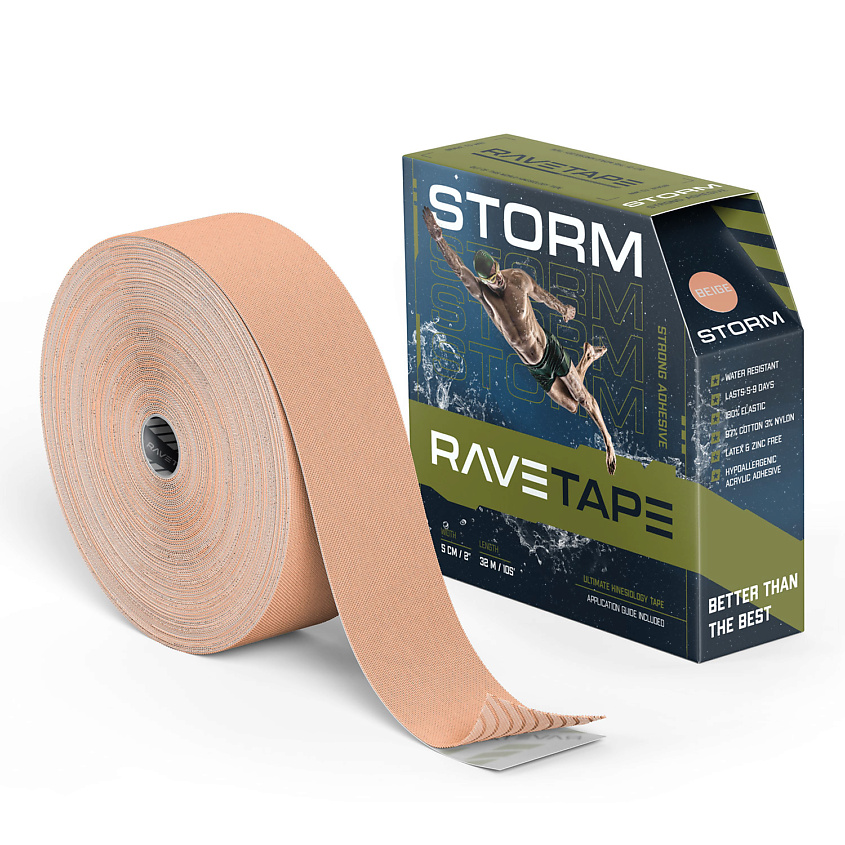 RAVE TAPE Кинезиотейп STORM 5×32 купить по цене 4440₽ в ЛЭТУАЛЬ
