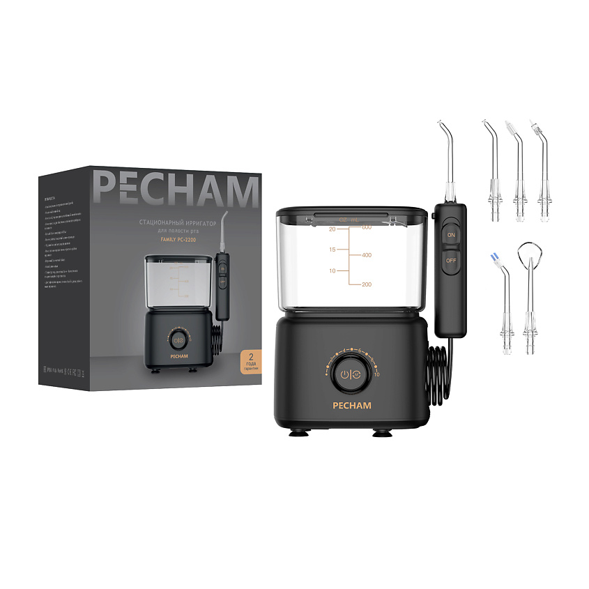 PECHAM Ирригатор для полости рта стационарный PECHAM Family, Черный ...