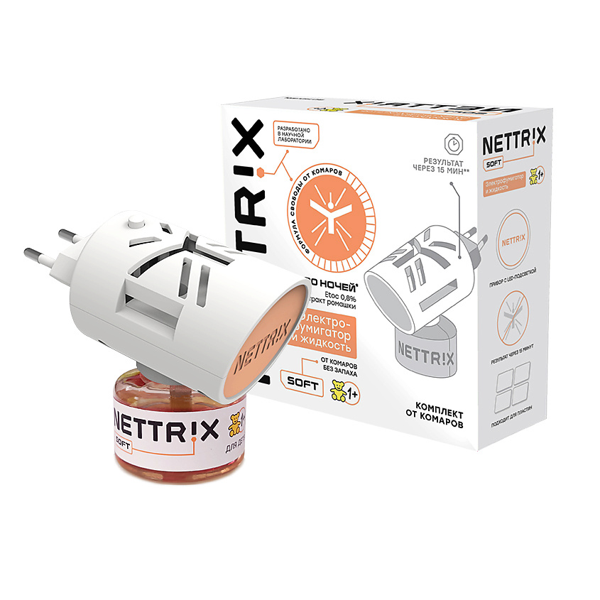 NETTRIX Электрофумигатор + жидкость 30 ночей купить по цене 395₽ в ЛЭТУАЛЬ
