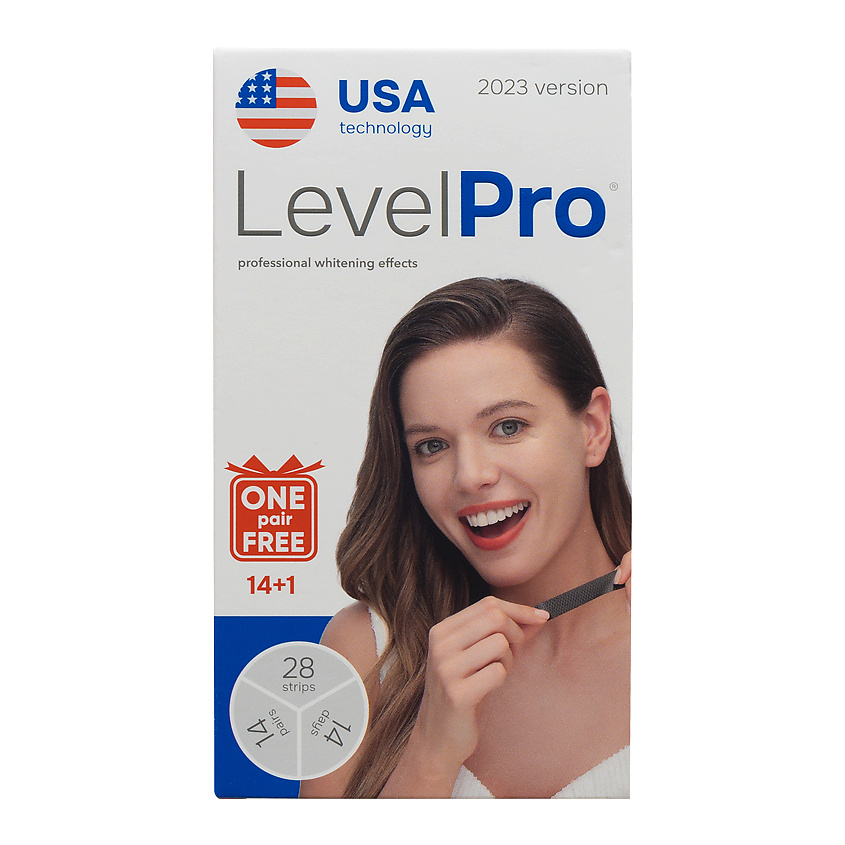 LEVELPRO Отбеливающие полоски для зубов (30 полосок, 15 пар, на 15 дней) купить по низким ценам ...