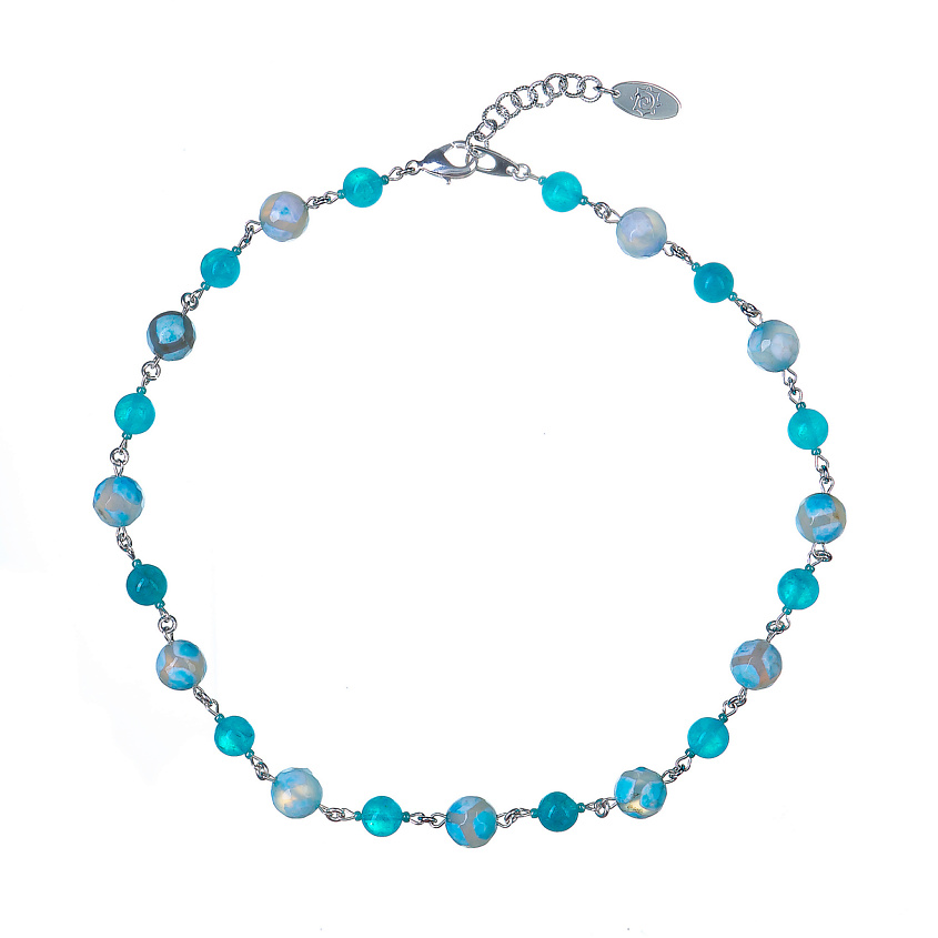LANZEROTTI Колье, Коллекция Atlantide, с агатом и амазонитом, Голубой ...