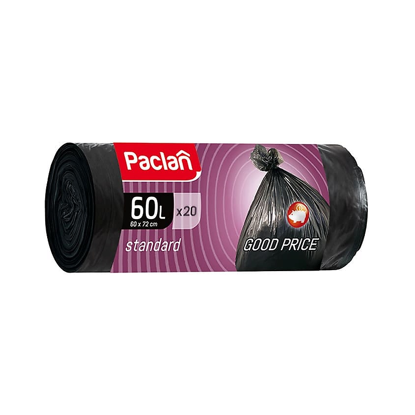 PACLAN STANDART Мешки для мусора, 60л купить по низким ценам в ЛЭТУАЛЬ