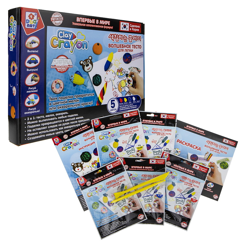 1TOY Набор тесто-мелков Clay Crayon купить по низким ценам в ЛЭТУАЛЬ