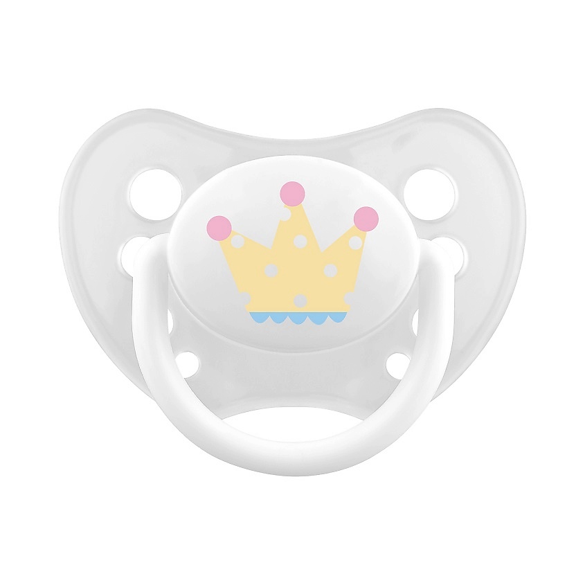 LUBBY Силиконовая пустышка с симметричным соском от 0 месяцев, Белый, 1 ...