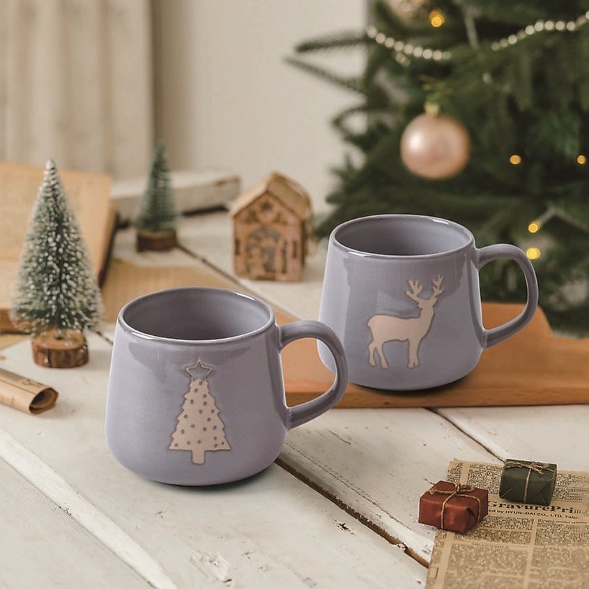 ARYA HOME COLLECTION Глиняный набор кружек Christmas Siberia 12,0x8,0x8 ...