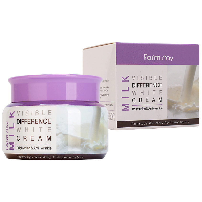FARMSTAY Крем для лица увлажняющий с протеинами молока Milk Visible ...