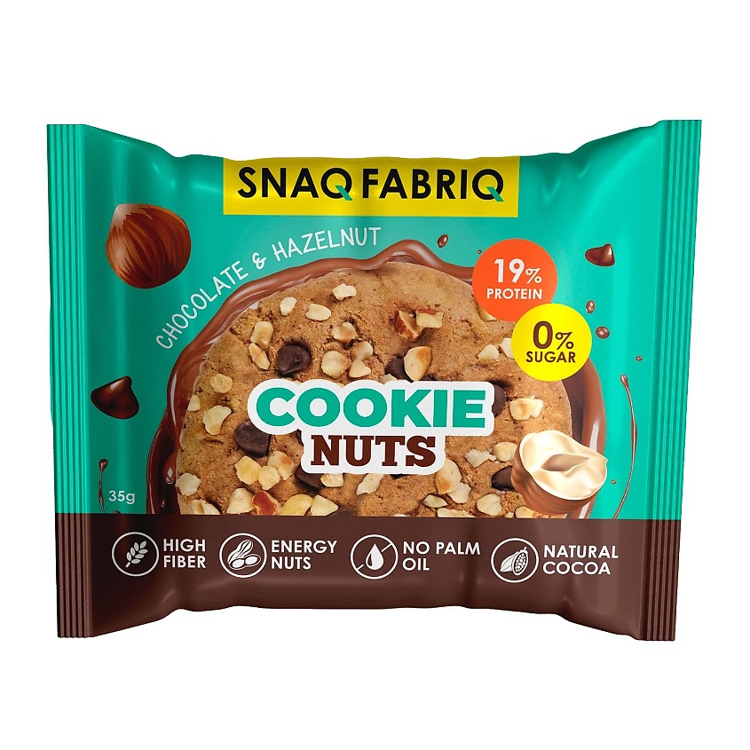 SNAQ FABRIQ Печенье Шоколадное с фундуком купить по цене 175₽ в ЛЭТУАЛЬ