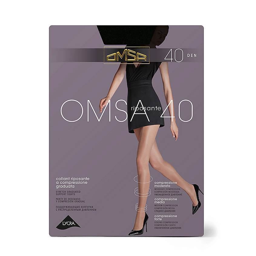 OMSA Колготки 40 ден OMSA NEW Nero, Nero 2 размер купить по низким ценам в ЛЭТУАЛЬ