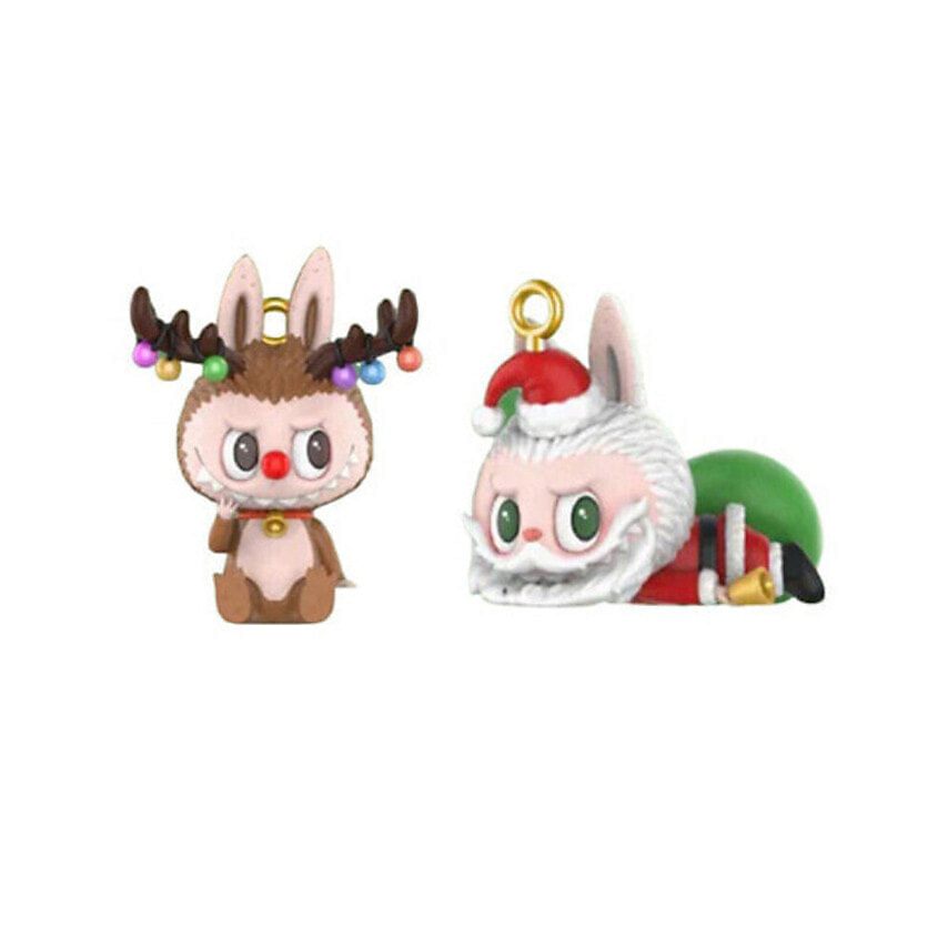 POP MART Игрушка LABUBU Christmas Series Elk baby + Santa Claus, 9см ...