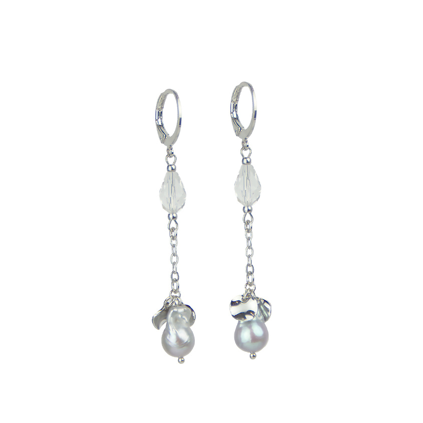 LANZEROTTI Серьги Gelido, с жемчугом и кристаллом купить по цене 3960 ...