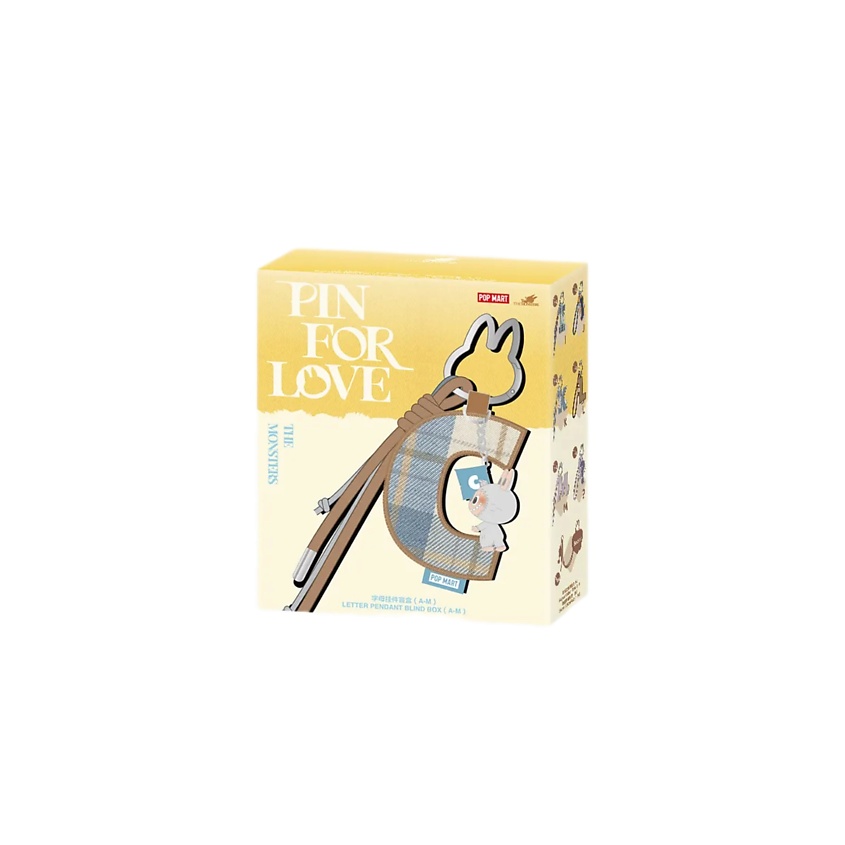 POP MART Брелок-игрушка THE MONSTERS LABUBU Letters Pin for Love A-M ...